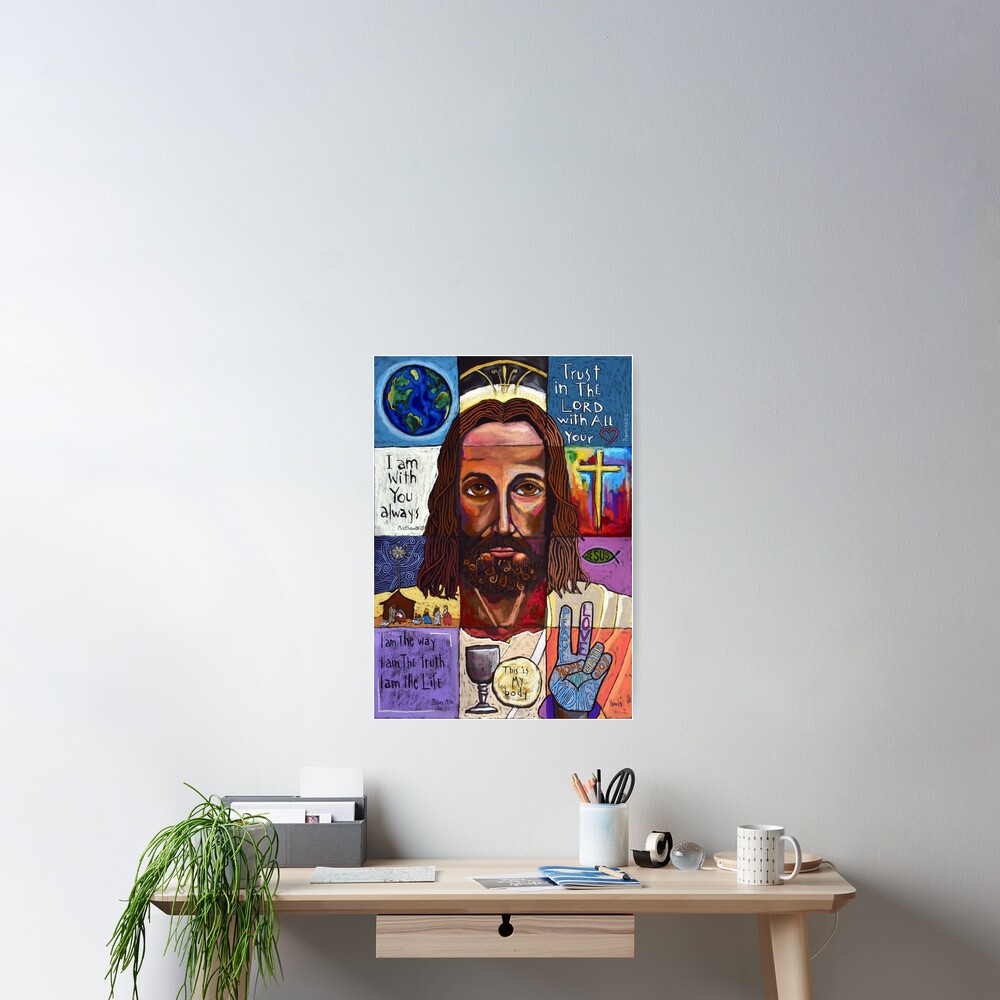"Jesus Christ Collage" Poster by hindsstudio | Redbubble