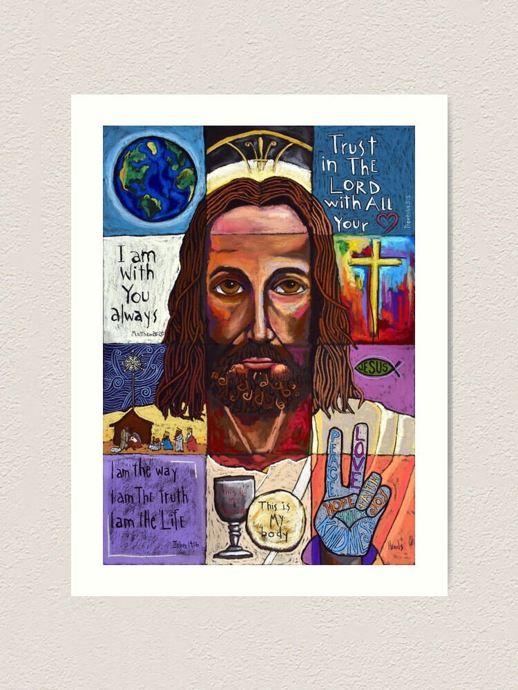 "Jesus Christ Collage" Art Print for Sale by hindsstudio | Redbubble