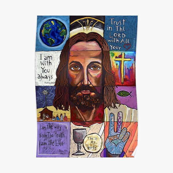 "Jesus Christ Collage" Poster by hindsstudio | Redbubble