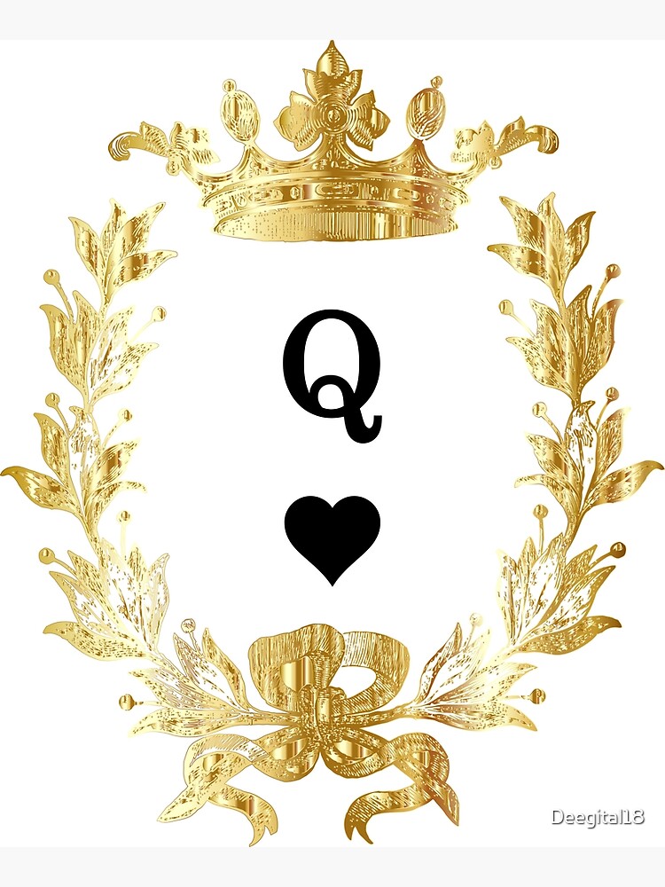 "Vintage Queen of hearts Gold embossed Crown and wreath detail ...