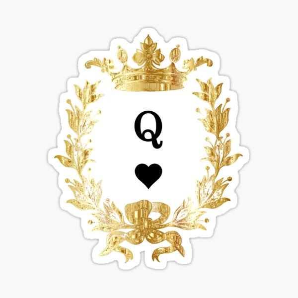 "Vintage Queen of hearts Gold embossed Crown and wreath detail ...