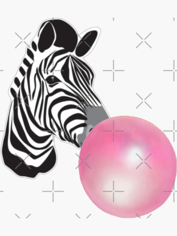 "Zebra Bubble Gum" Sticker by TeensArts | Redbubble