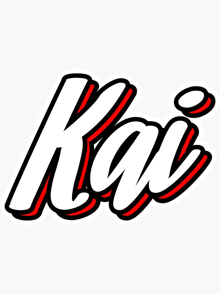 "Kai first name - hand lettering design" Sticker by sulies | Redbubble