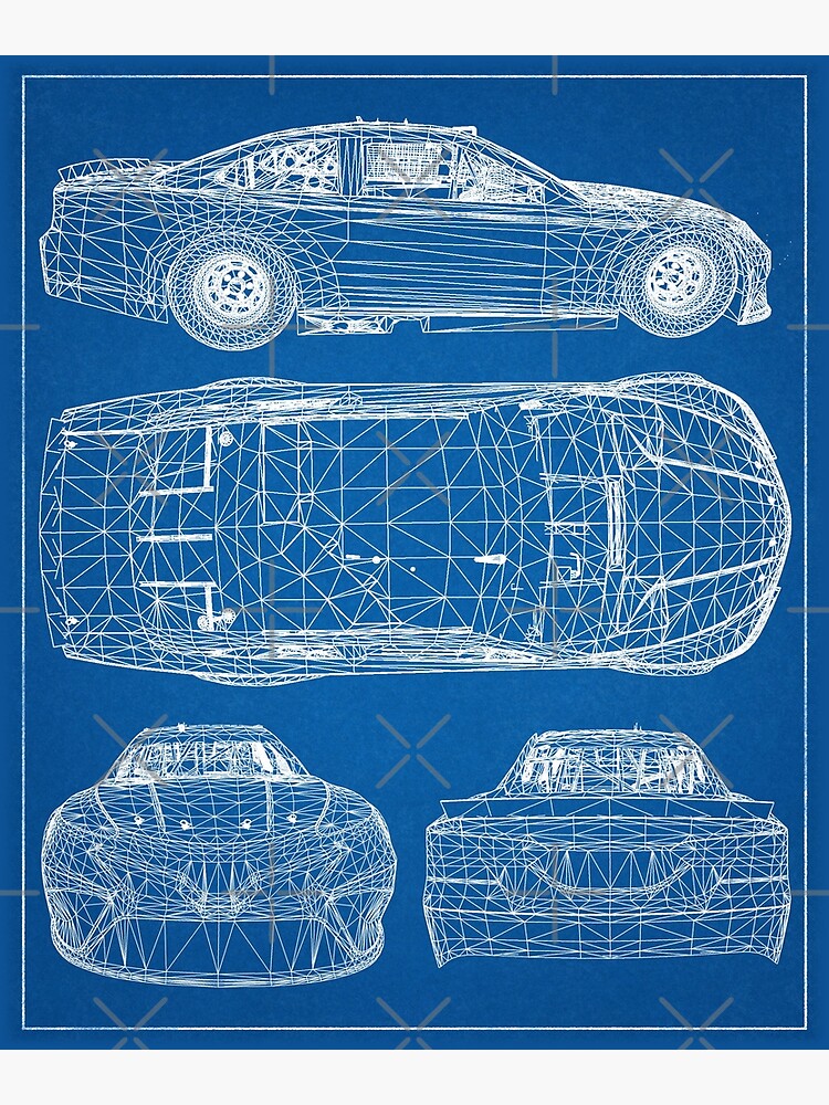 Póster «Fondo de fórmula del proyecto Blueprint de Nascar Racing car ...