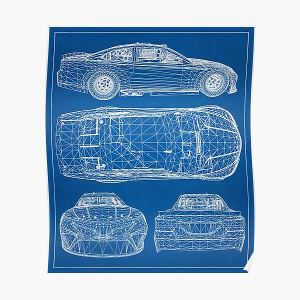 Póster «Fondo de fórmula del proyecto Blueprint de Nascar Racing car ...