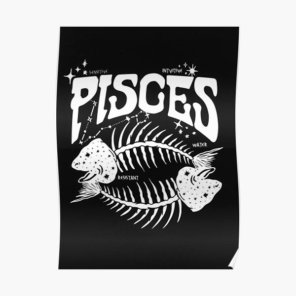 "Pisces Zodiac Sign Water Sign Gothic Design " Poster by Houria04 ...