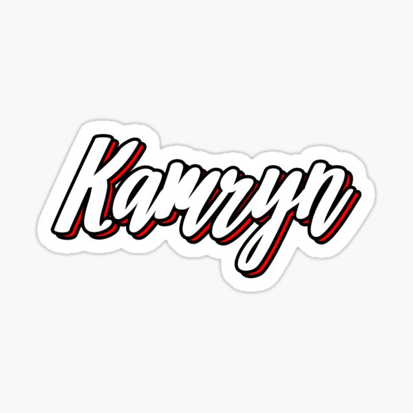 "Kamryn first name - hand lettering design" Sticker by sulies | Redbubble
