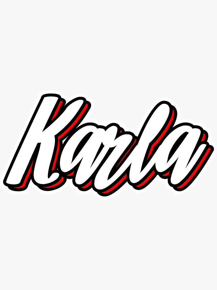 Pegatina «nombre De Karla Diseño De Letras A Mano De Sulies Redbubble