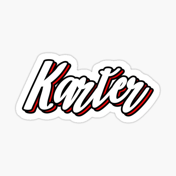 "Karter first name - hand lettering design" Sticker by sulies | Redbubble