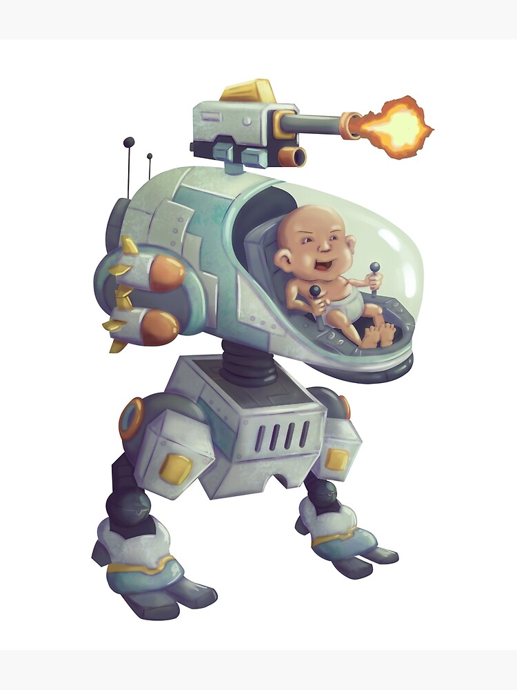 "baby genius | mech robot" Canvas Print by CluckadoodleT | Redbubble