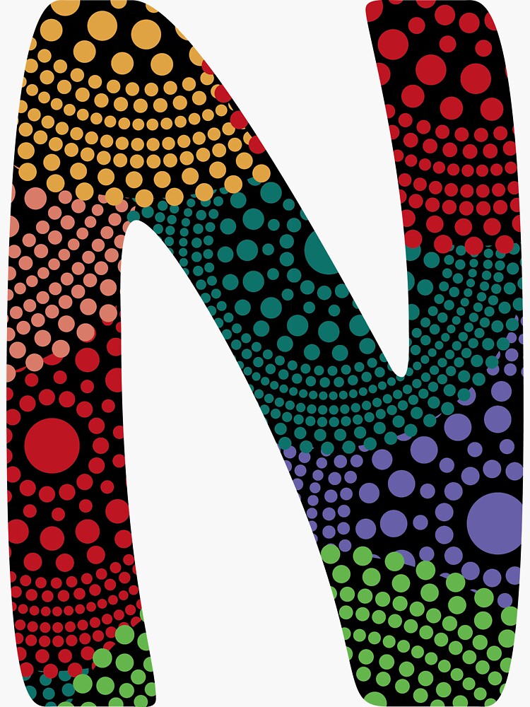 "N Aboriginial Alphabet " Sticker for Sale by FoodinaCan | Redbubble