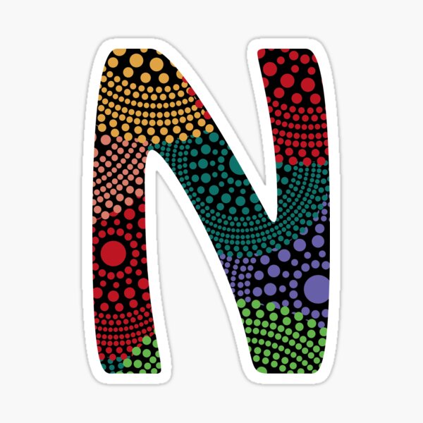 "N Aboriginial Alphabet " Sticker for Sale by FoodinaCan | Redbubble