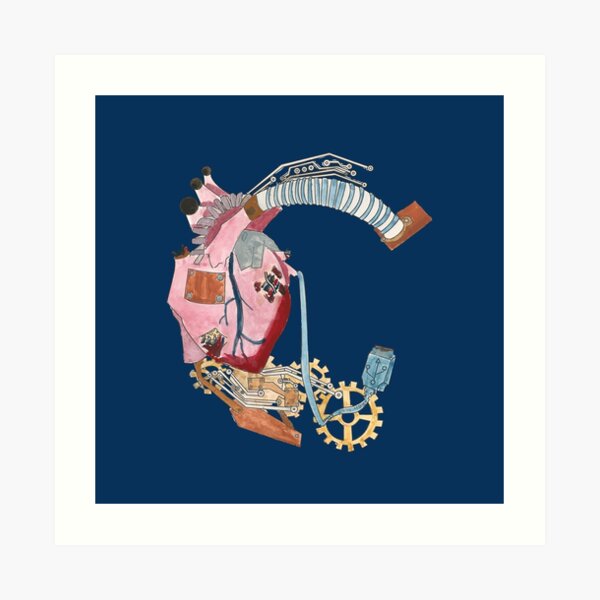 "Biomechanical Drop Cap Letter "C"" Art Print by ToffDesigns | Redbubble