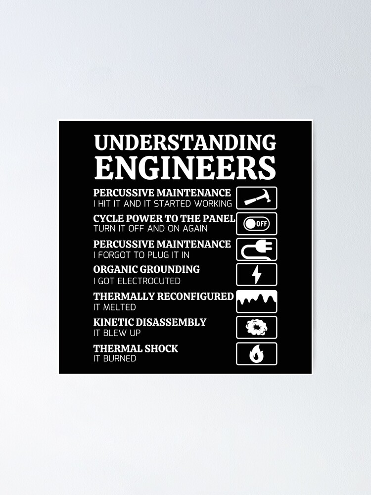 "Understanding Engineers" Poster for Sale by Artsy9 | Redbubble