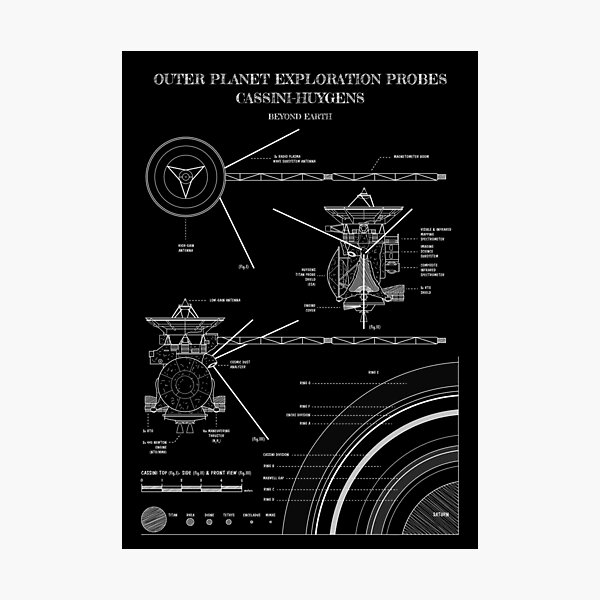 "Outer Planet Exploration Probes: Cassini-Huygens (White Stencil - No ...