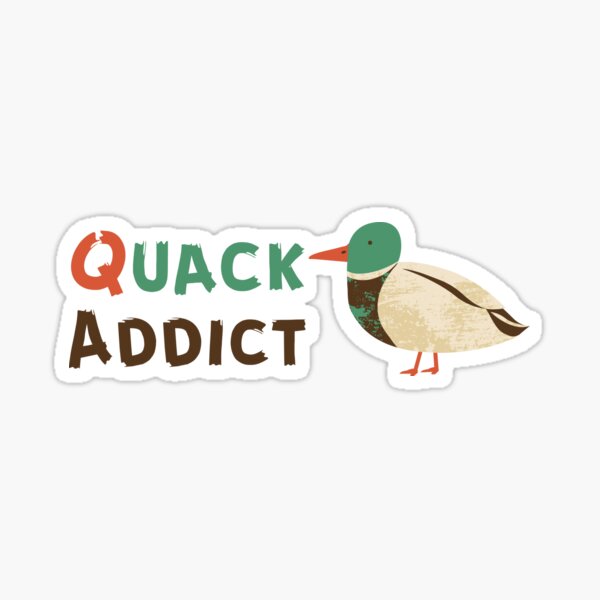Pegatina «Quack Addict - Diseño de pato - Juegos de palabras con ...