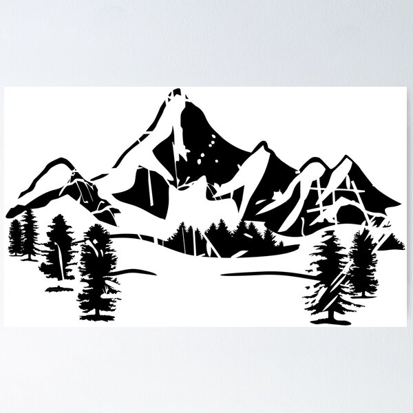 "Mountains, cool mountain design" Poster by claudiasartwork | Redbubble