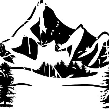 "Mountains, cool mountain design" Sticker by claudiasartwork | Redbubble