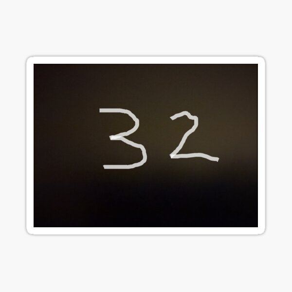 "32" Sticker for Sale by JPOempathy | Redbubble