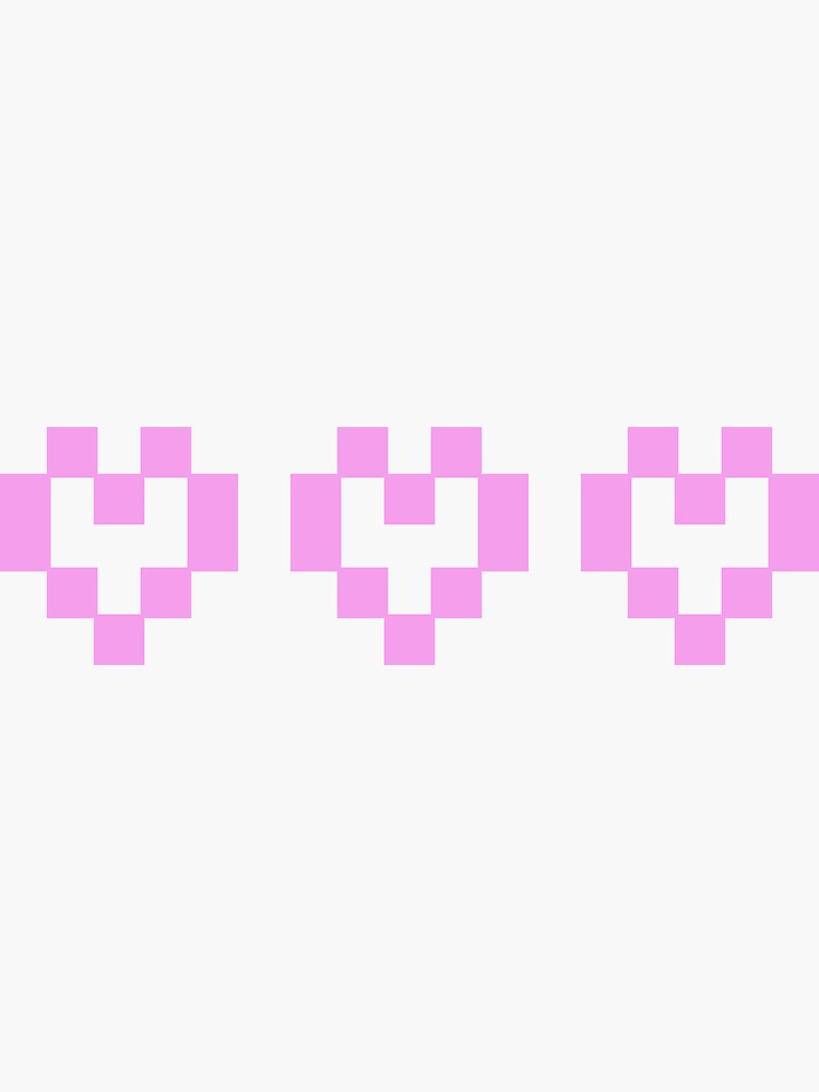 "Purple pixel hearts sticker" Sticker for Sale by violesie | Redbubble
