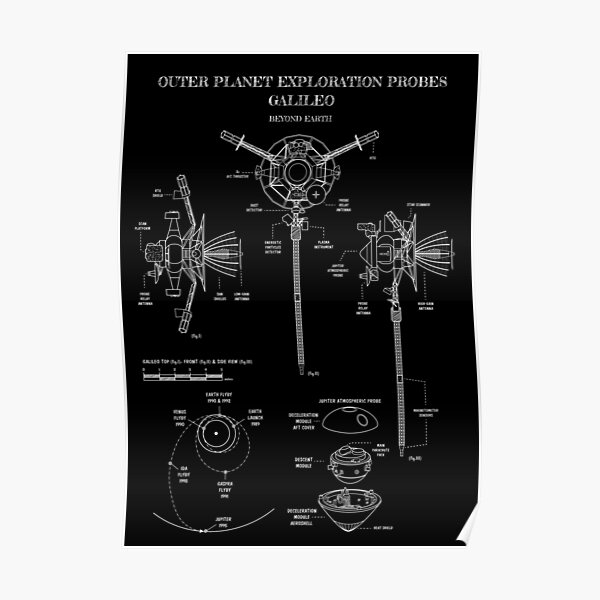 "Outer Planet Exploration Probes: Galileo (White Stencil - No ...