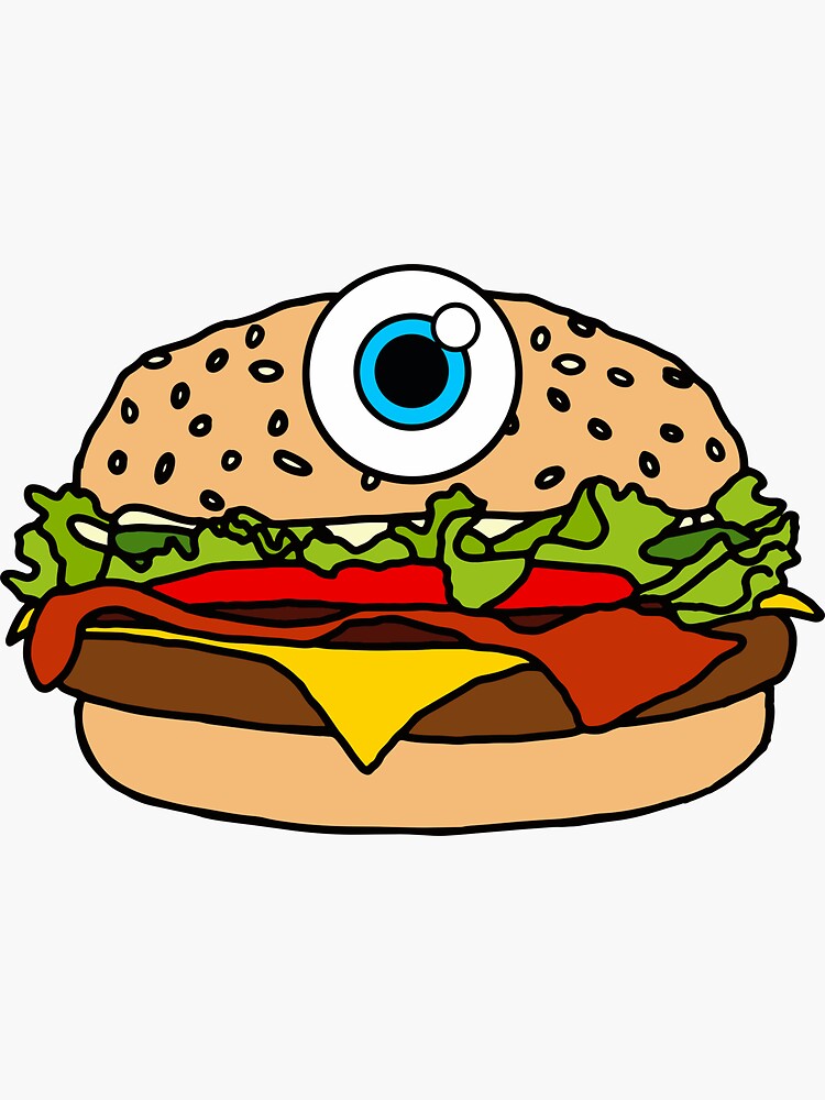 "Cyclops Burger Pattern Green" Sticker for Sale by llier4 | Redbubble