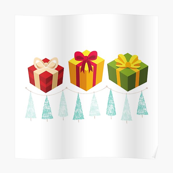 "Christmas presents art" Poster for Sale by Ghiaccioff | Redbubble