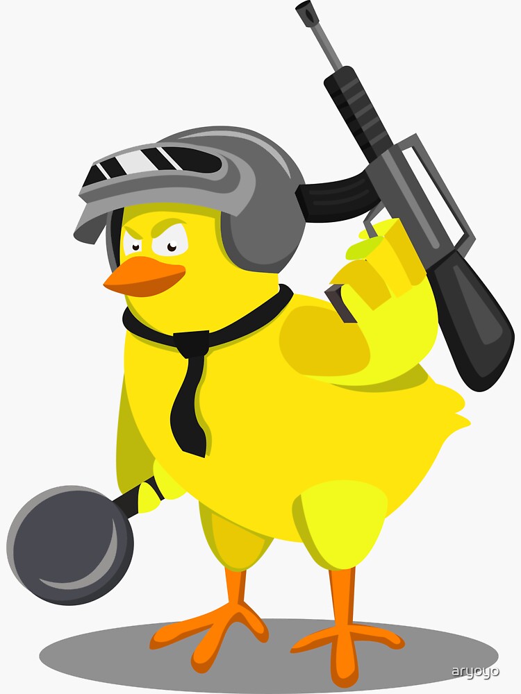 Pegatina «Pollito con ilustración de dibujos animados de personaje de ...