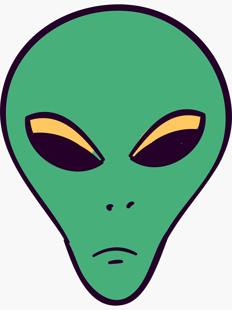 "alien face" Sticker for Sale by artme10 | Redbubble