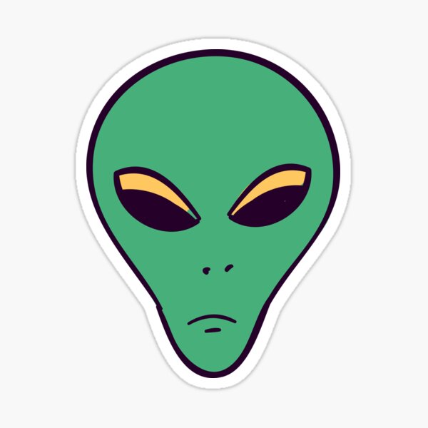 "alien face" Sticker for Sale by artme10 | Redbubble