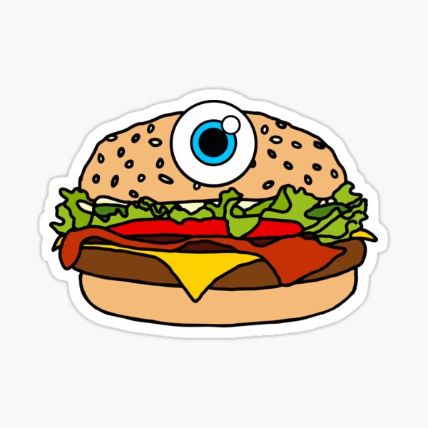 "Cyclops Burger Pattern Orange " Sticker for Sale by llier4 | Redbubble