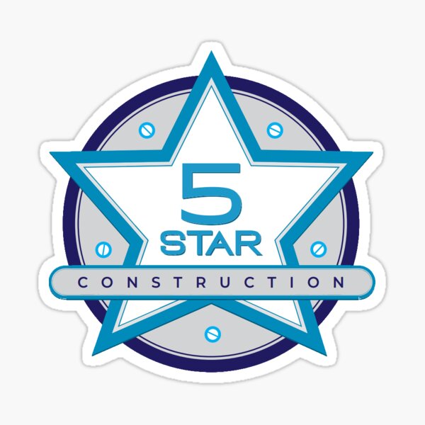 "5 Star Construction" Sticker by doodle-envy | Redbubble