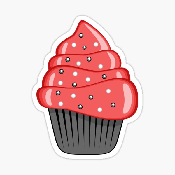 "Red cupcake " Sticker for Sale by chopola-shop | Redbubble