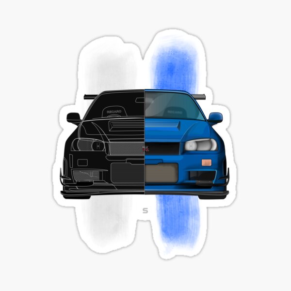 "Skyline GTR R34 V-SPEC" Sticker for Sale by simoberny | Redbubble