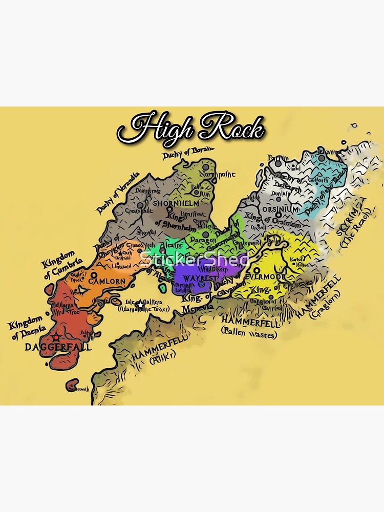 "high rock map skyrim elder scrolls 6 " Poster for Sale by StickerShed ...