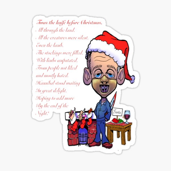 "Hannibal Lecter’s Merry Christmas " Sticker by biomek | Redbubble