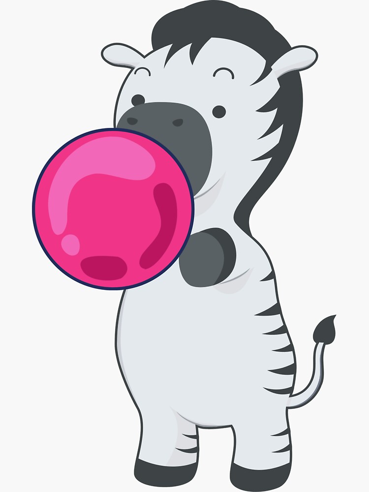 "'Zebra Bubble Gum' Tees & Accesories" Sticker by Dress-Yourself ...