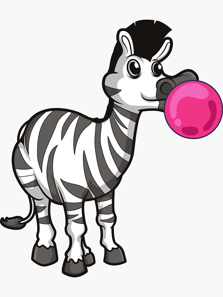"'Zebra Bubble Gum' Tees & Accesories" Sticker by Dress-Yourself ...