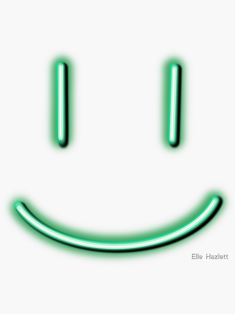 "Neon Smiley Face " Sticker by ElleHazlett | Redbubble