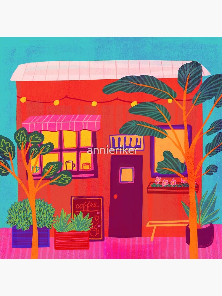 "Tropical Coffee Shop" Greeting Card for Sale by Ann Riker | Redbubble
