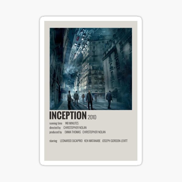 "Inception film poster " Sticker for Sale by Lucypurvis | Redbubble