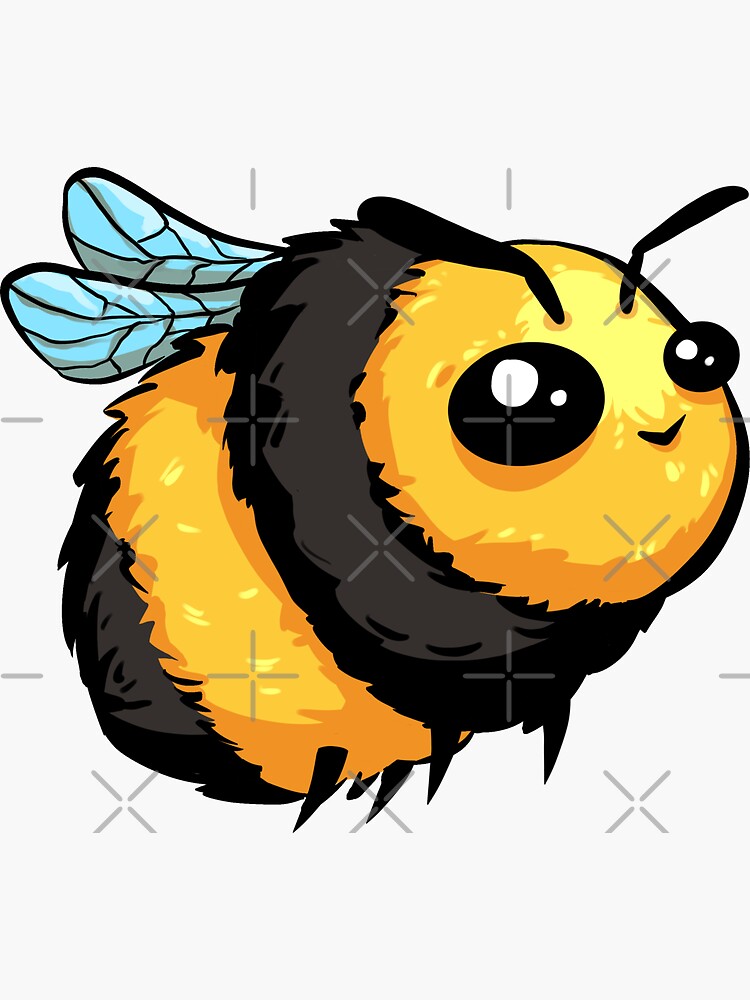 "Round and fluffy bumblebee " Sticker for Sale by fungaloid | Redbubble