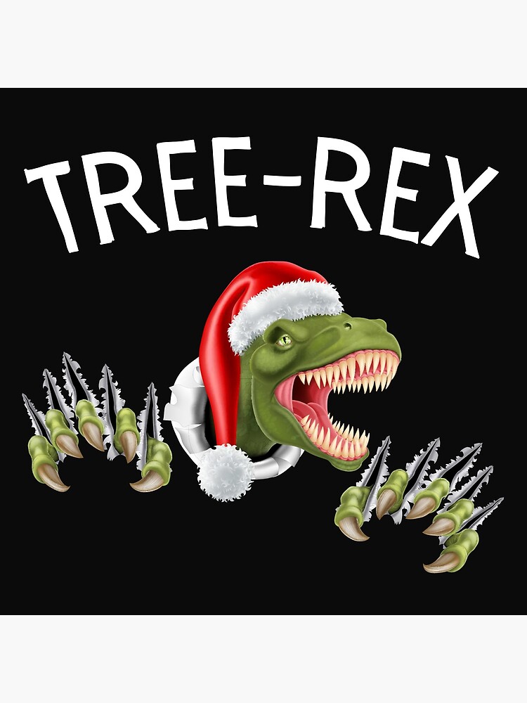 "Tree-Rex, Funny T-Rex Christmas Apparel" Art Print by jkulling | Redbubble