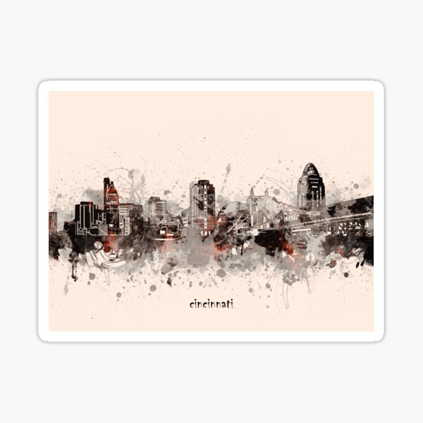 "cincinnati skyline" Sticker by BekimART2 | Redbubble