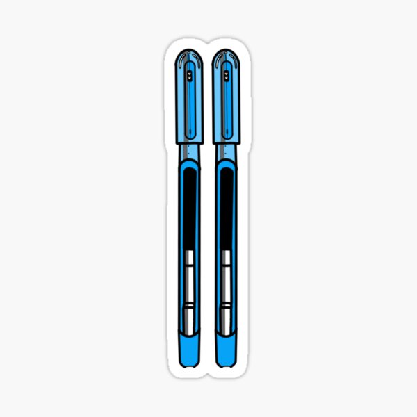 "Light Blue Gel Pens" Sticker for Sale by Inkouragements | Redbubble