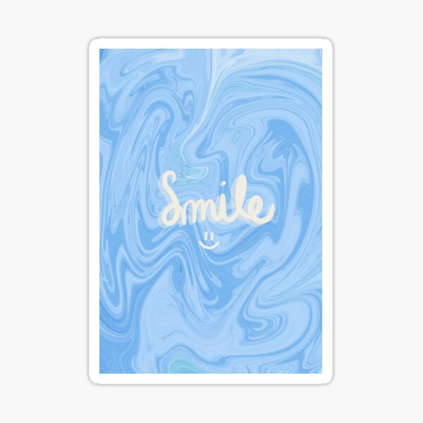"Smile (blue marble)" Sticker for Sale by brightfulstyle | Redbubble