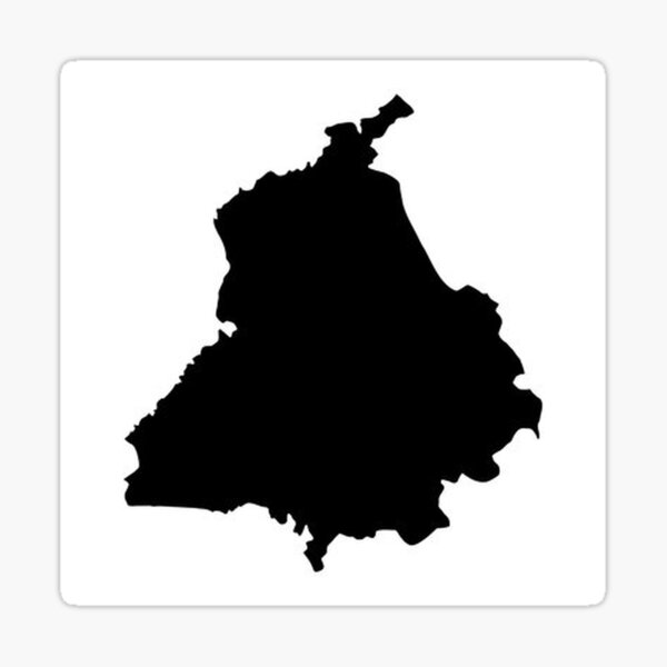 "Map of Punjab - Black" Sticker for Sale by tazz179 | Redbubble