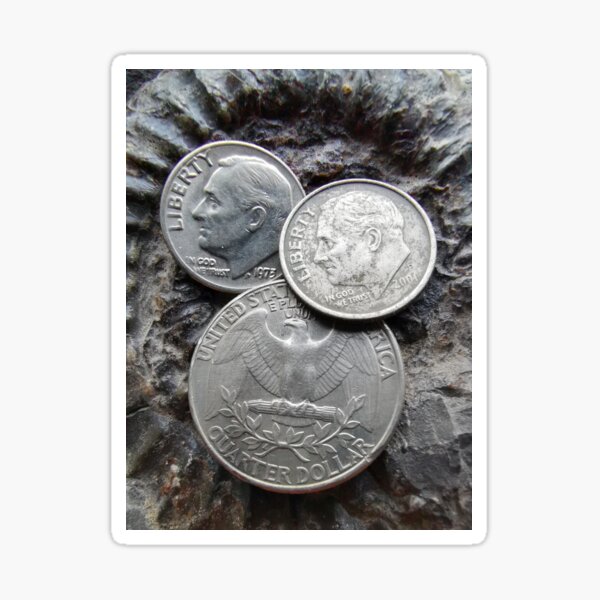 "Metal detectorist, American silver coins" Sticker by Diggertees4u ...