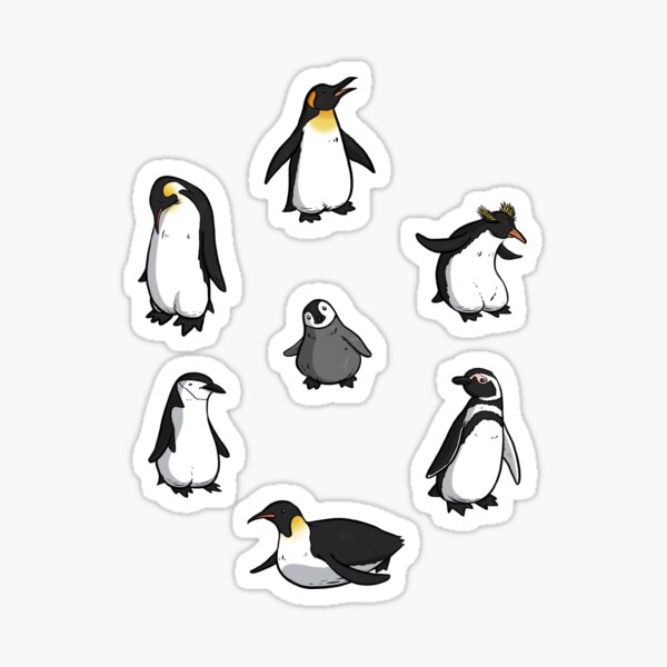"Cute Penguin Pattern (Dark Blue Variant)" Sticker by jpruner | Redbubble