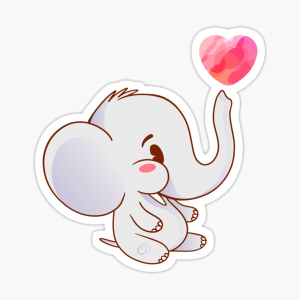 "Cute elephant drawing" Sticker by BabyClothesKing | Redbubble